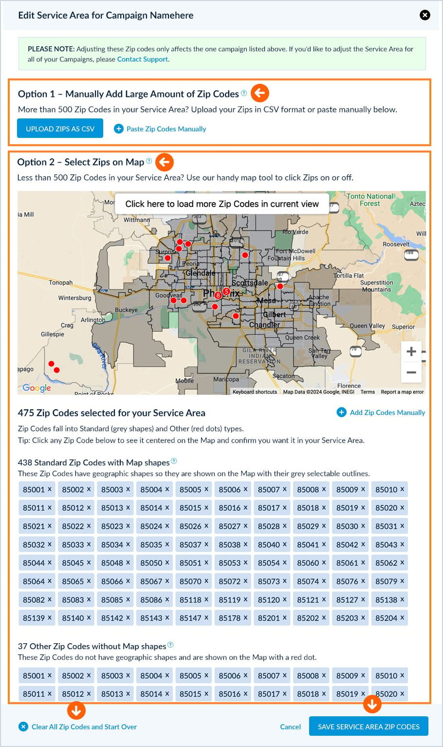 Understanding and Editing Your Service Area
