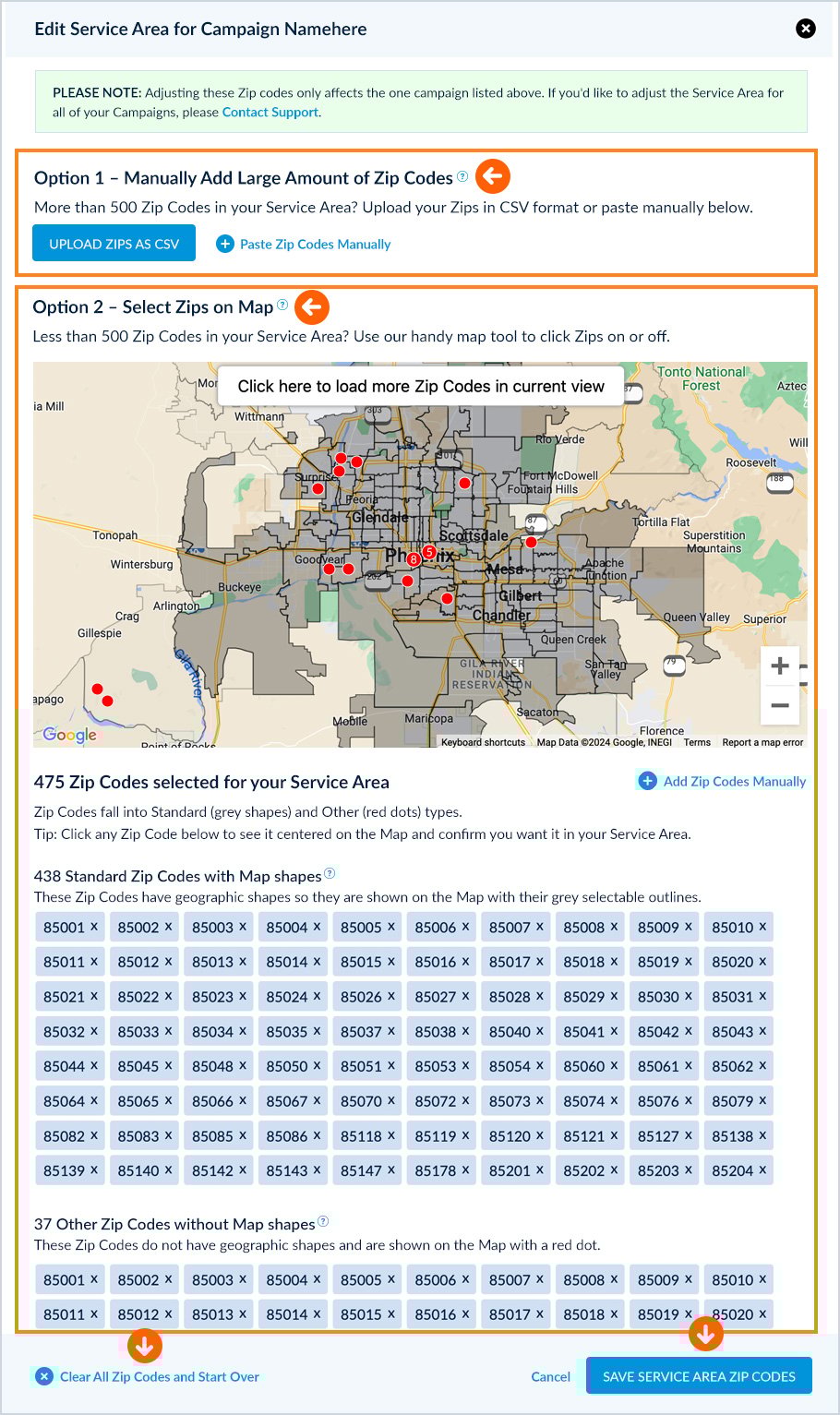 Understanding and Editing Your Service Area