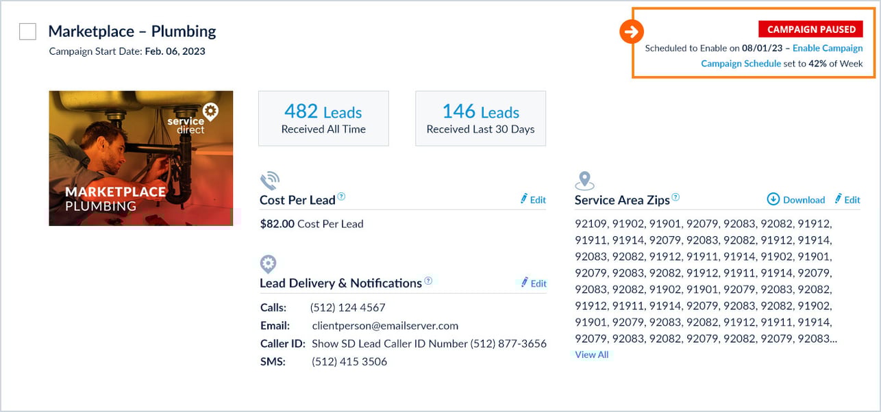 How to Pause or Enable a Campaign