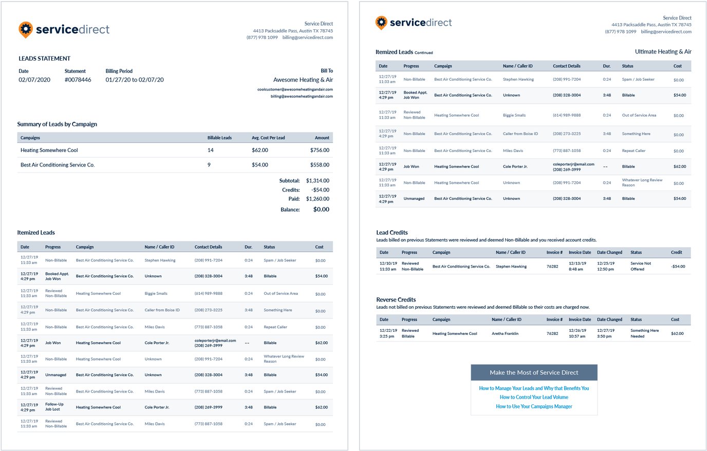 View Your Billing Statements
