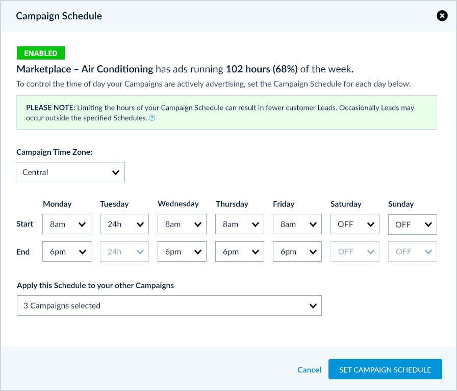 Adjust Your Campaign Schedule